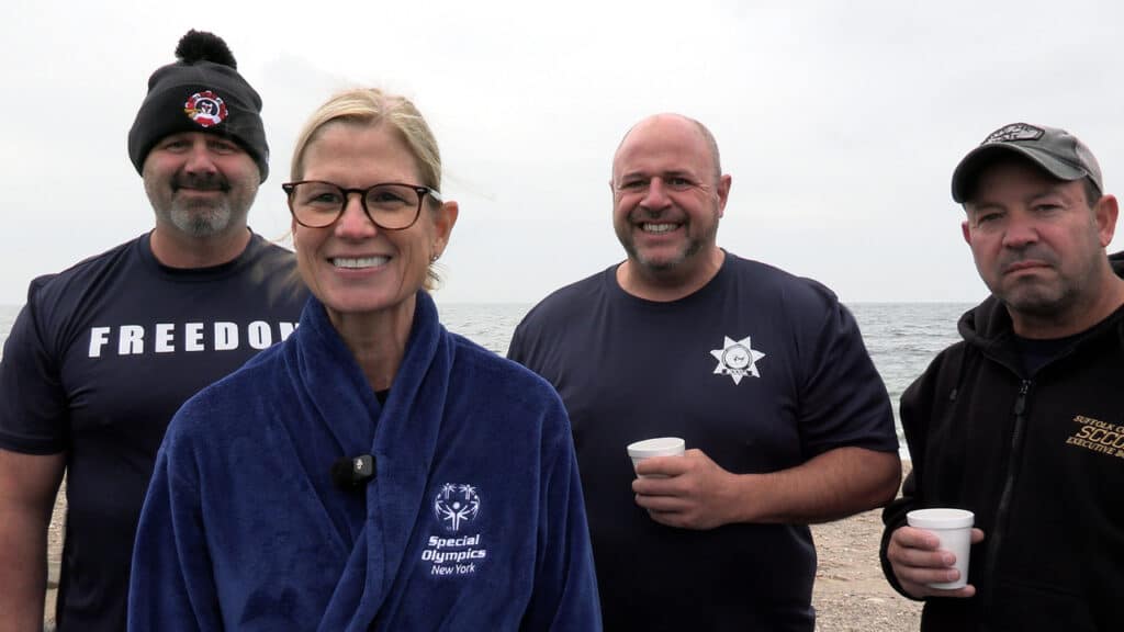Councilwoman Jane Bonner Takes the Plunge at Cedar Beach Special ...